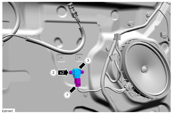 Lincoln Navigator - Front Door Side Impact Sensor. Removal and Installation - Supplemental ...