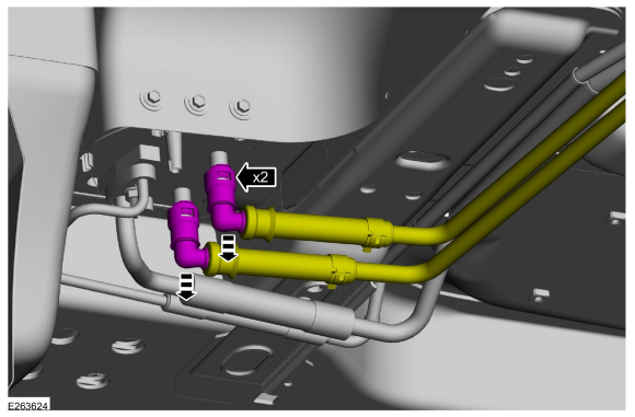 Lincoln Navigator - Rear Heater Core Inlet Line. Removal and ...